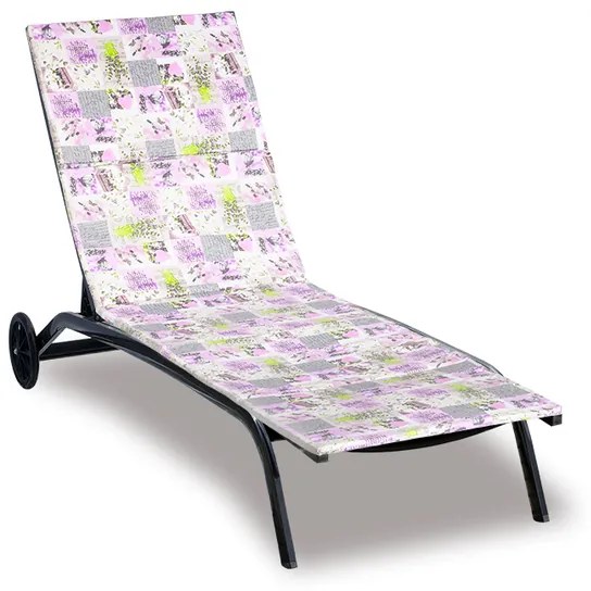 Bellatex Polstr na plážové lehátko potah na zip 55x195 cm Patchwork lila