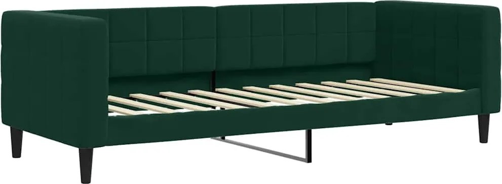 Válenda s přistýlkou a zásuvkami tmavě zelená 80 x 200 cm samet 3196734