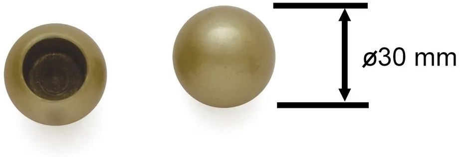 GARNÝŽE-HEBR Garnýž Koule antik zlatá jednoduchá 150 cm