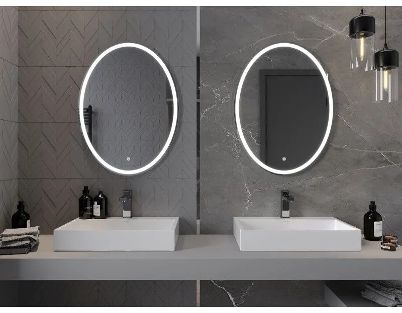 Mexen Elz, LED koupelnové zrcadlo s podsvícením 60 x 80 cm, 6000K, ochrana proti zamlžování, 9802-060-080-611-00