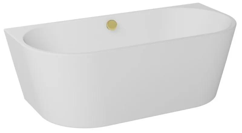 BESCO Volně stojící vana VICA NEW bílá, sifon s napouštěním přepadem Barva - Bílá, Barva sifonu - Chrom, Rozměr vany - 150 × 80 cm VANVIC150NN