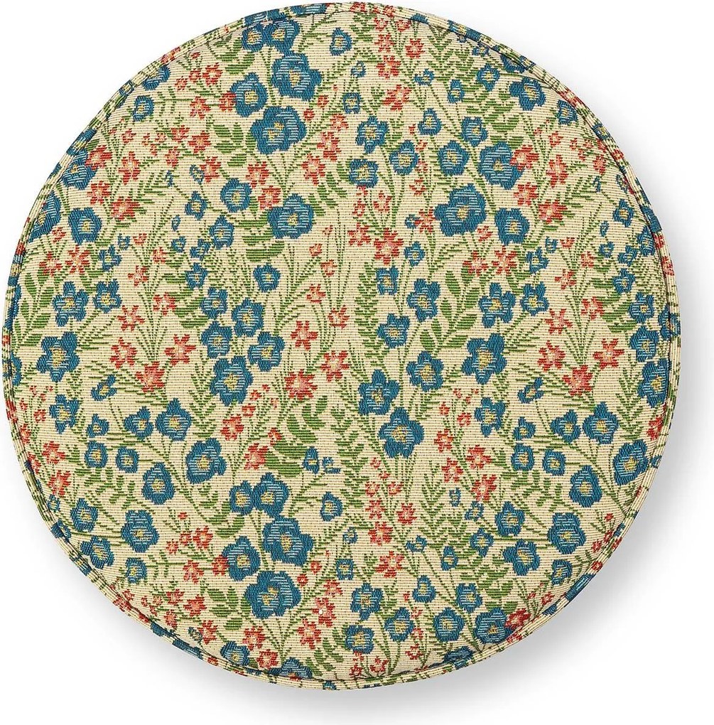 Pip Studio Puf Poppy Jacquard - modrý (Designová stolička )