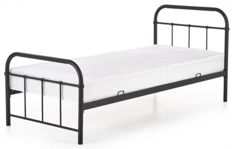 Kovová postel Niko 90x200, černá, bez matrace