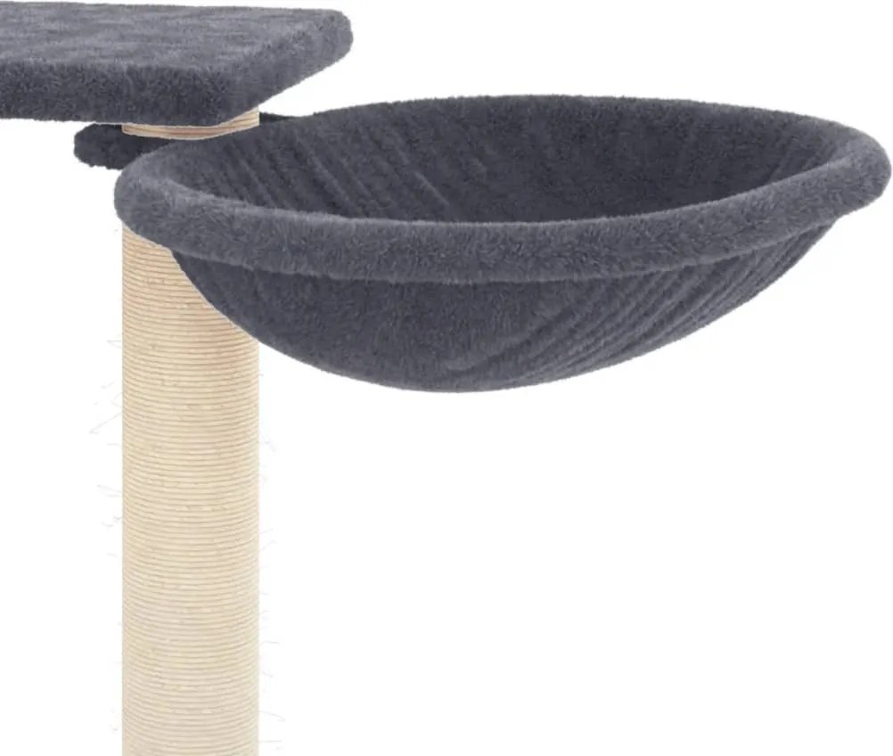 Škrabadlo pro kočky se škrabacími sloupky tmavě šedé 82 cm 171761