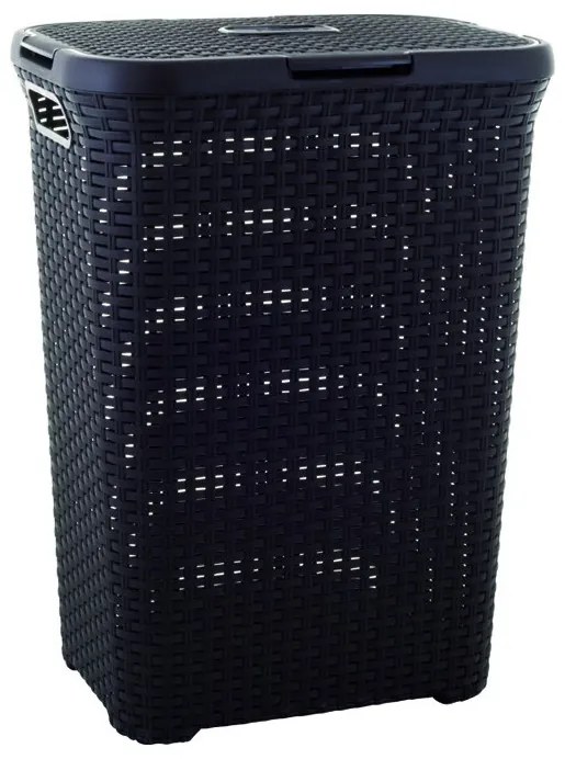 CURVER - Koš na špinavé prádlo Rattan 60l 45x34x62cm tmavě hnědý