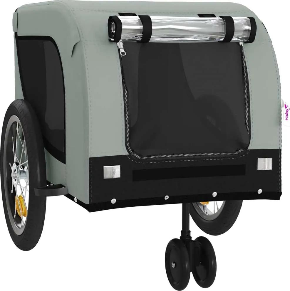 vidaXL Vozík za kolo pro psa modrý a černý oxfordská tkanina a železo [94021] Barva: zelená a černá