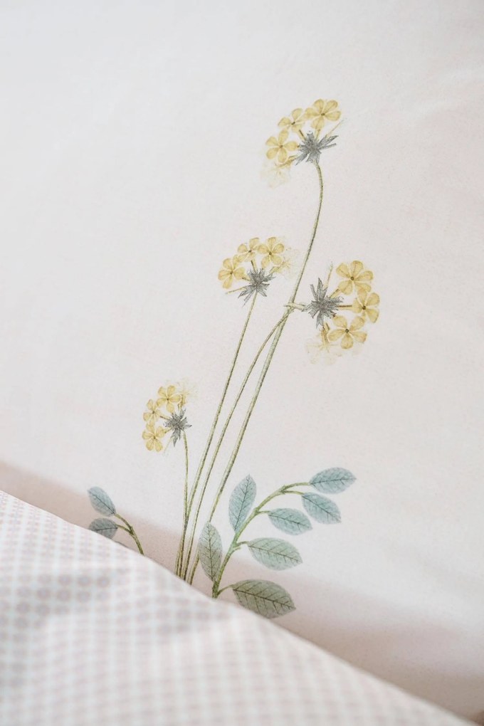 Pip Studio perkálové povlečení Desi Garden White - 140 x 200 + 70x90, bílá (Luxusní bílé perkálové povlečení na jednolůžko)