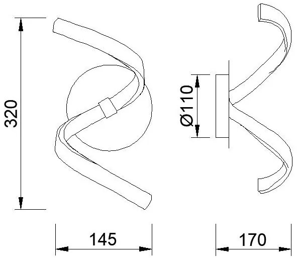 Mantra Nur Forja, moderní nástěnné svítidlo 10W LED 2800K, hnědá, výška 32cm