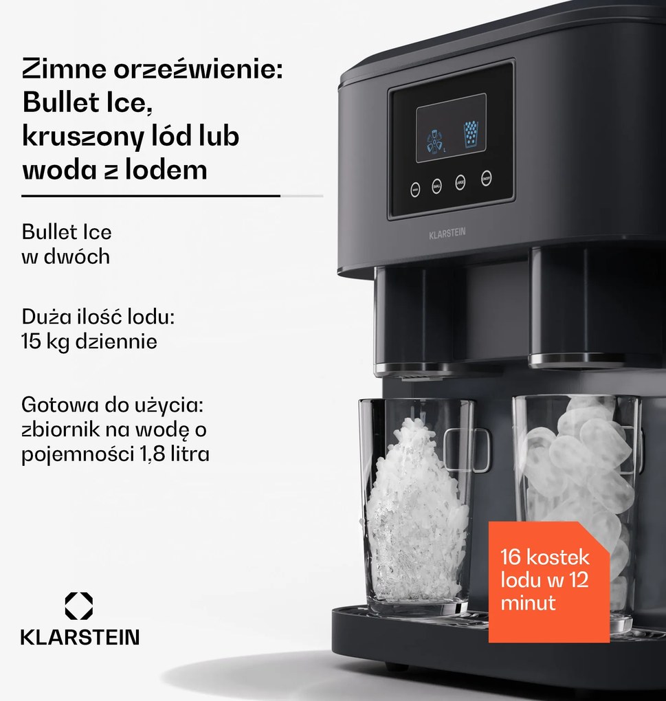 Klarstein IceAge Crush, výrobník ledu, 2 velikosti, drcený led