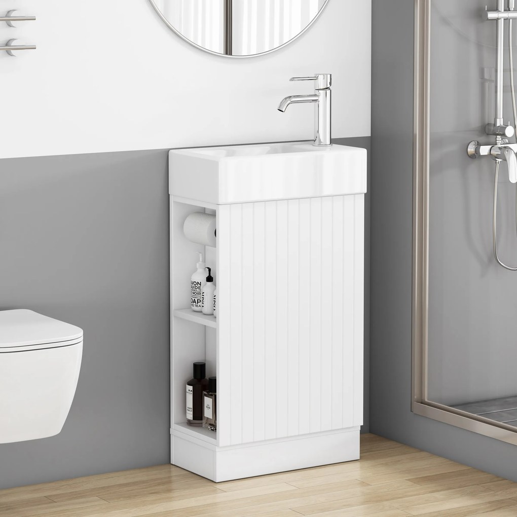 Volně stojící skříňka s umyvadlem Houseland Ruvin 46 cm bílá