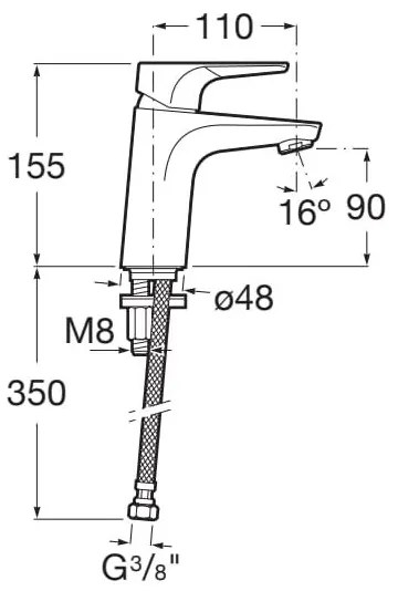 Roca A5A3290C00 - Umyvadlová baterie ATLAS 15,5 cm lesklý chrom