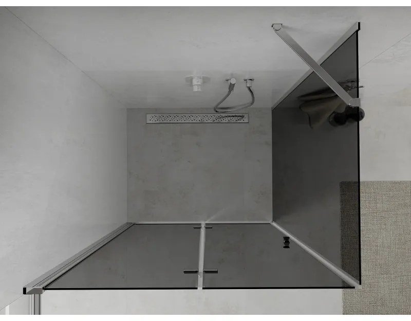 Mexen Lima skládací sprchový kout 90 x 110 cm, Grafitově černá, Chromovaná - 856-090-110-01-40