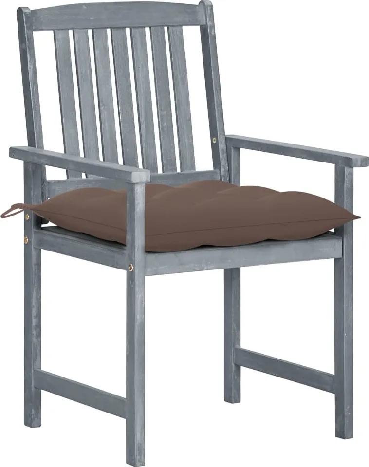 vidaXL Zahradní židle s poduškami 8 ks masivní akáciové dřevo [3078257] Barva: antracitová