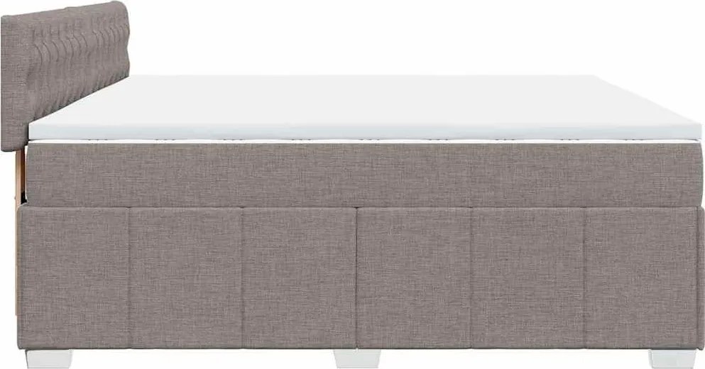 Box spring postel s matrací taupe 200x200 cm textil 3287186