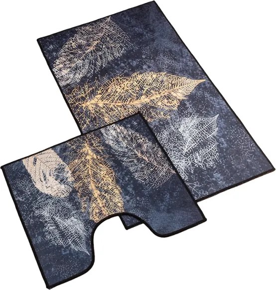 Bellatex koupelnové předložky 3D tisk sada 60x100, 60x50 cm List Šedá,Okrová