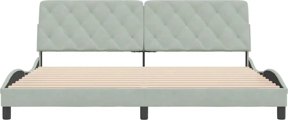 Rám postele bez matrace světle šedý 200 x 200 cm samet 3207941