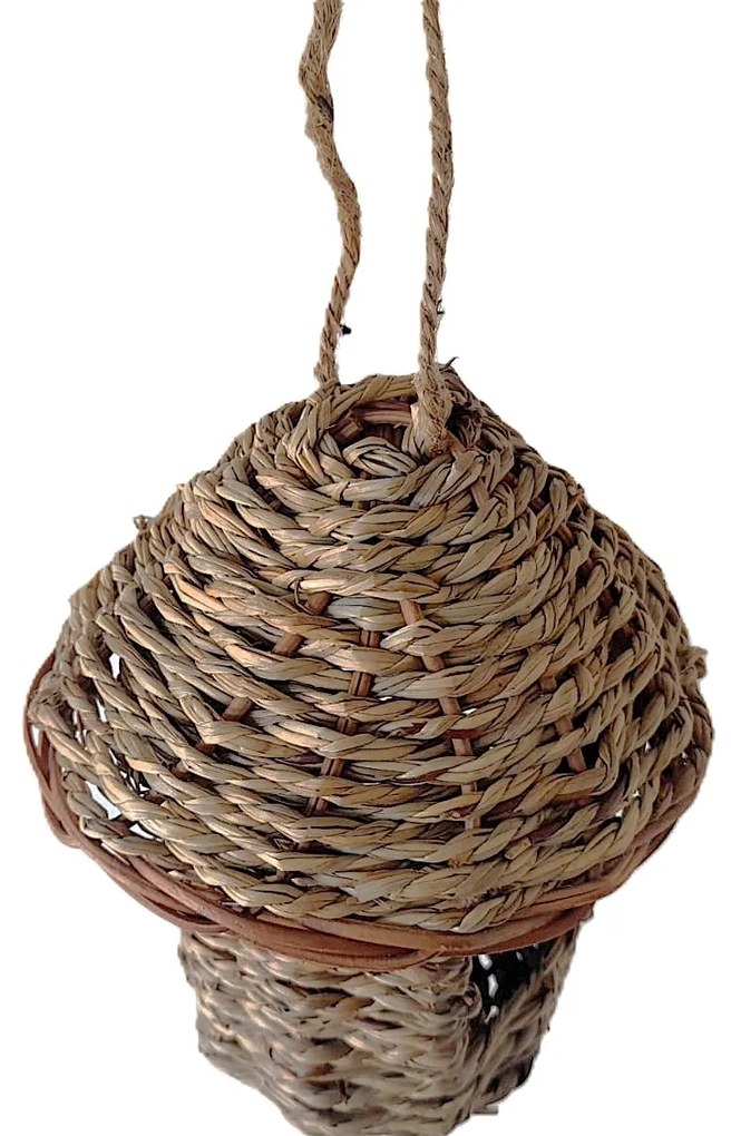 PRODEX IMPORT Závěsný proutěný domeček pro ptáčky 17x16 cm