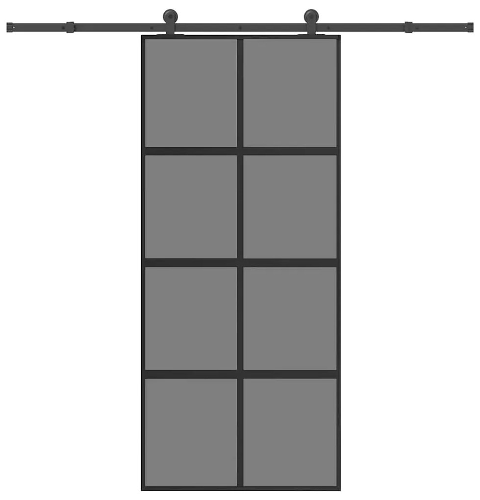 Posuvné dveře s kováním 90x205 cm tvrzeného sklo a hliník 3333023