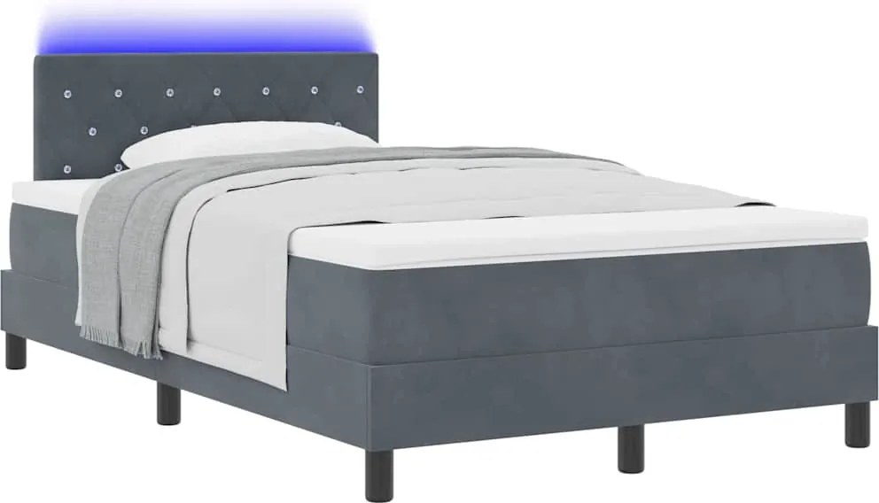 Postel s boxspringem s matrací Tmavě šedá 120 x 190 cm samet 3339093