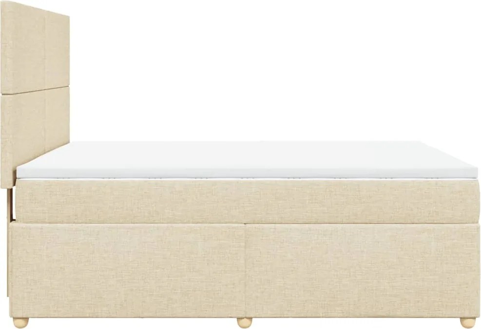 Box spring postel s matrací krémová 140x190 cm textil 3291273