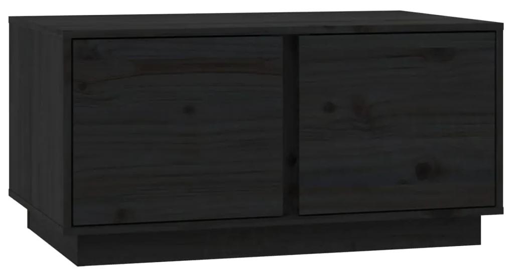814423 vidaXL Konferenční stolek černý 80 x 50 x 40 cm masivní borové dřevo