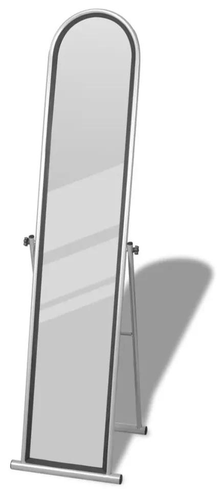 240580 vidaXL Volně stojící podlahové obdélníkové zrcadlo šedé