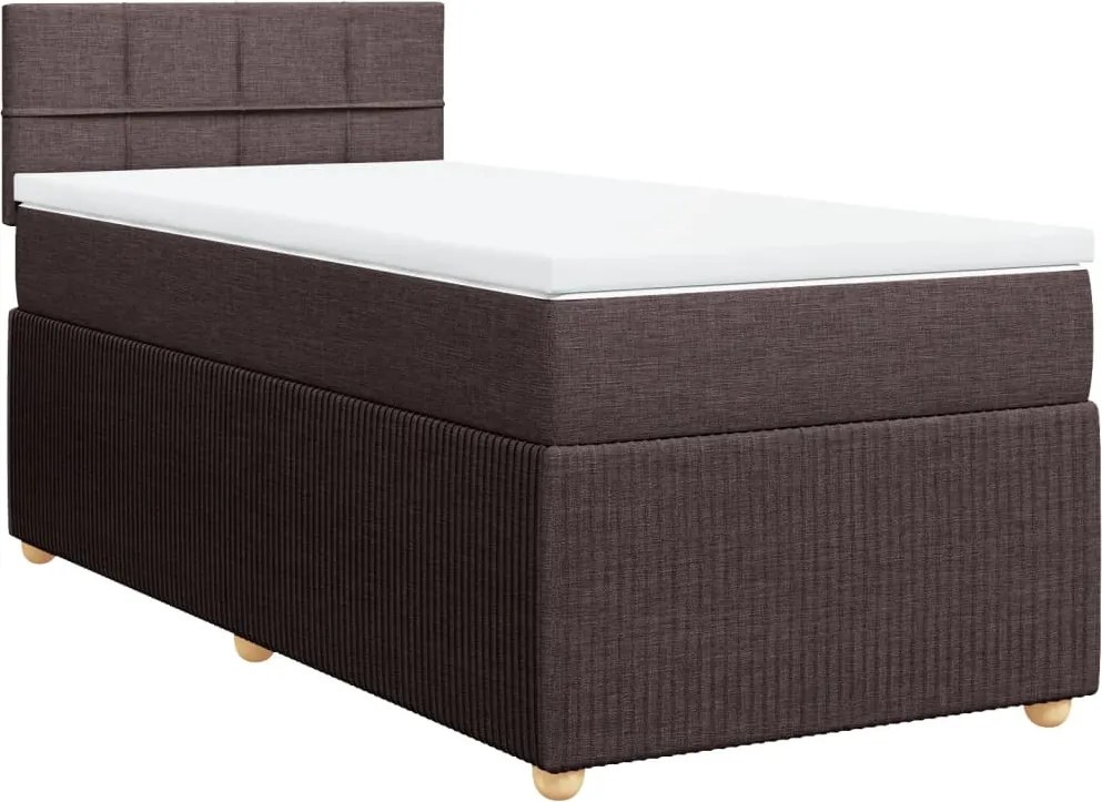 Box spring postel s matrací tmavě hnědá 80x200 cm textil 3287286
