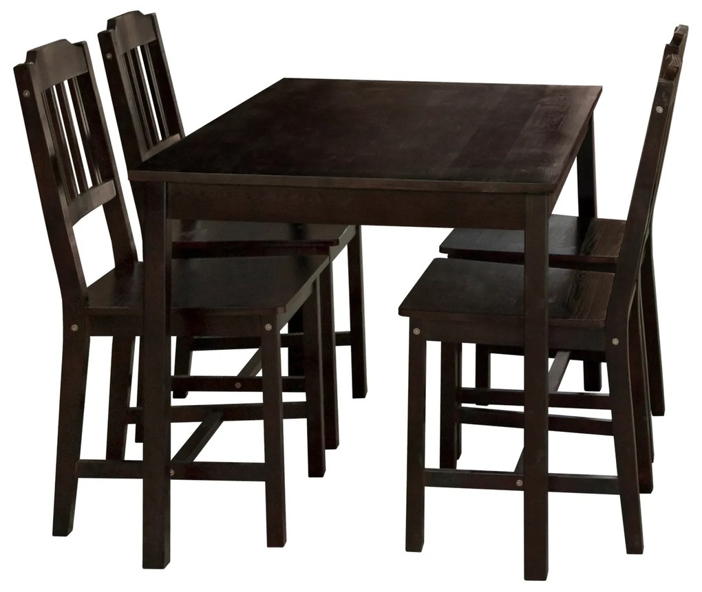 Idea Jídelní set 8849 tmavohnědý lak