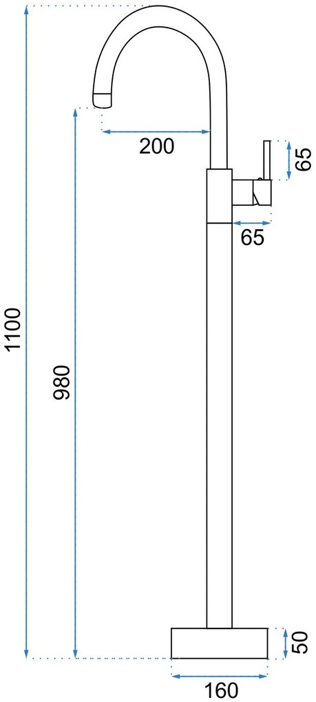 Rea Ortis - Volně stojící umyvadlová baterie, Zlatá, REA-B4890