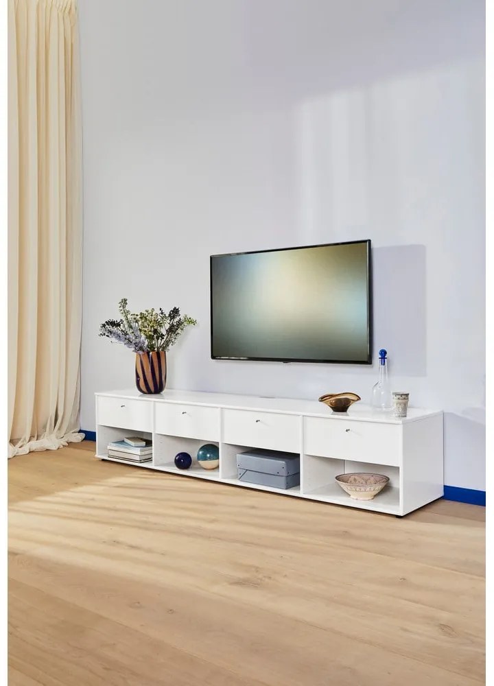 Bílý TV stolek 214x45 cm Mistral – Hammel Furniture
