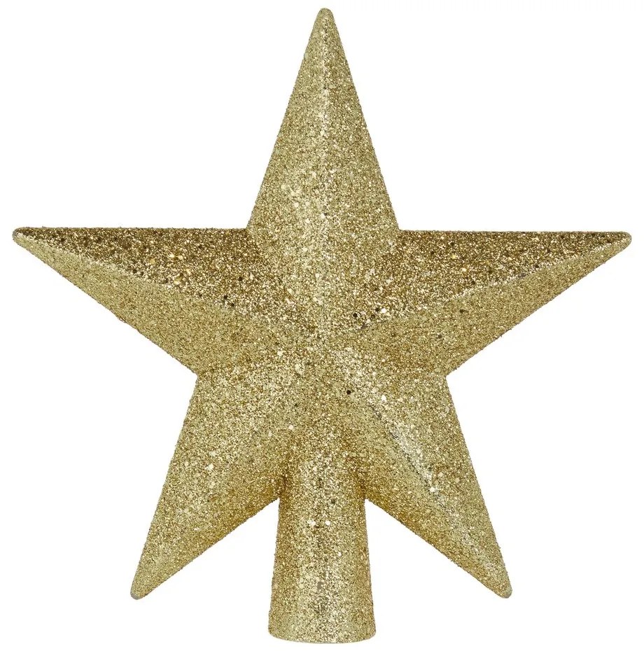 X-MAS Špice na stromek hvězda třpytivá 20 cm - zlatá