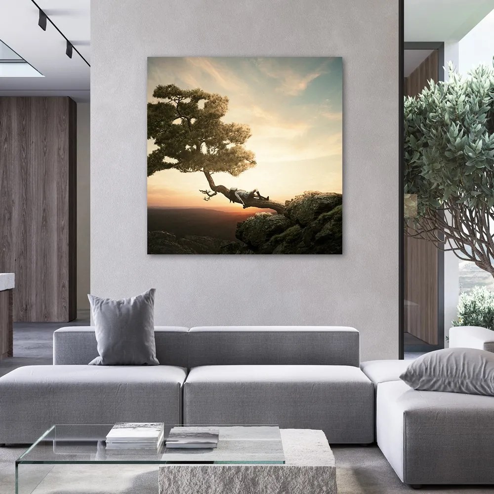 Gario Obraz na plátně Odpočívá nad propastí - Zehem Chong Rozměry: 30 x 30 cm