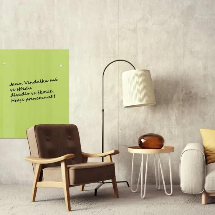 Zelená pistáciová skleněná pracovní a kancelářská tabule Smatab® - 100 × 150 cm