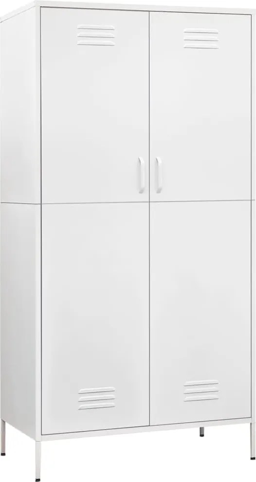 Šatní skříň bílá 90 x 50 x 180 cm ocel 336251