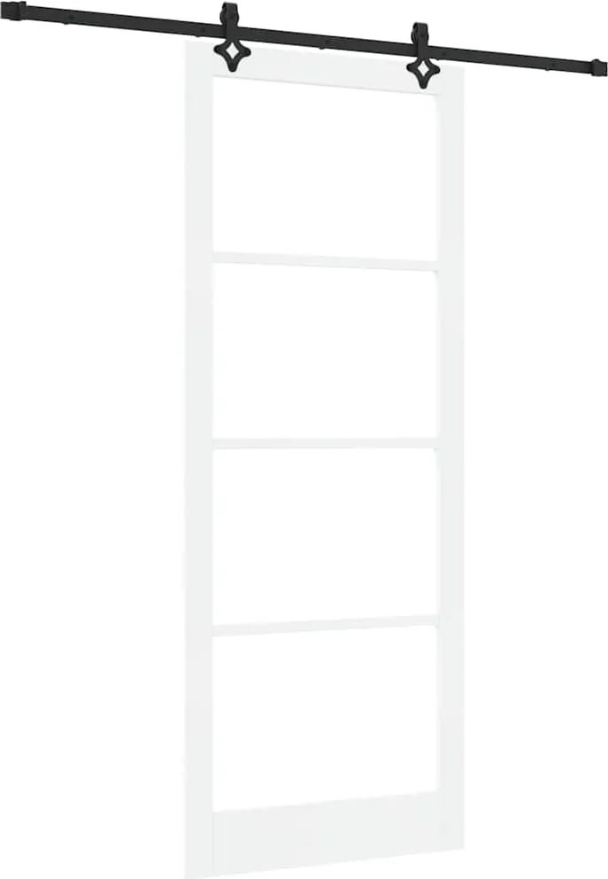 Posuvné dveře ORKDAL 93 x 232 cm Masivní borové dřevo a sklo 3332208