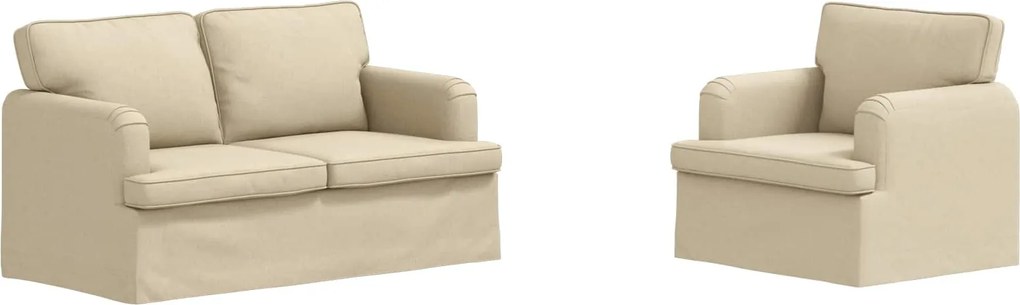 Set pohovek 2 ks Krémová textil 3407521