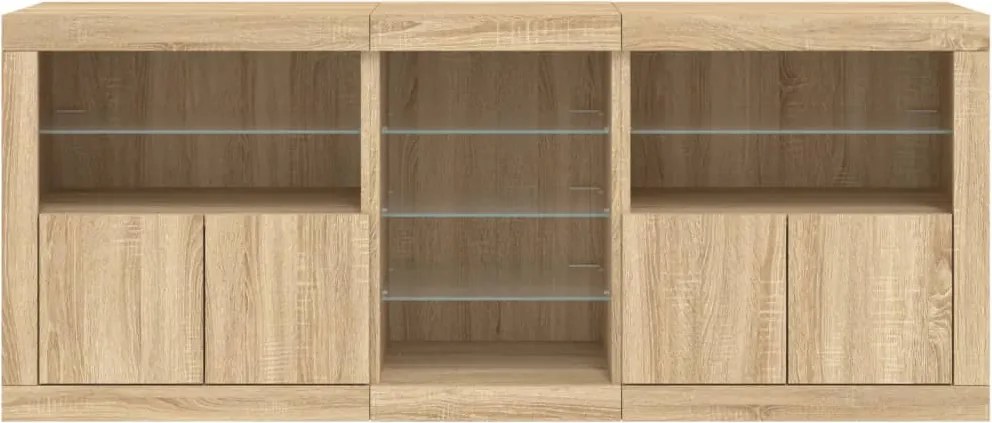 Příborník s LED osvětlením dub sonoma 162 x 37 x 67 cm 3209032