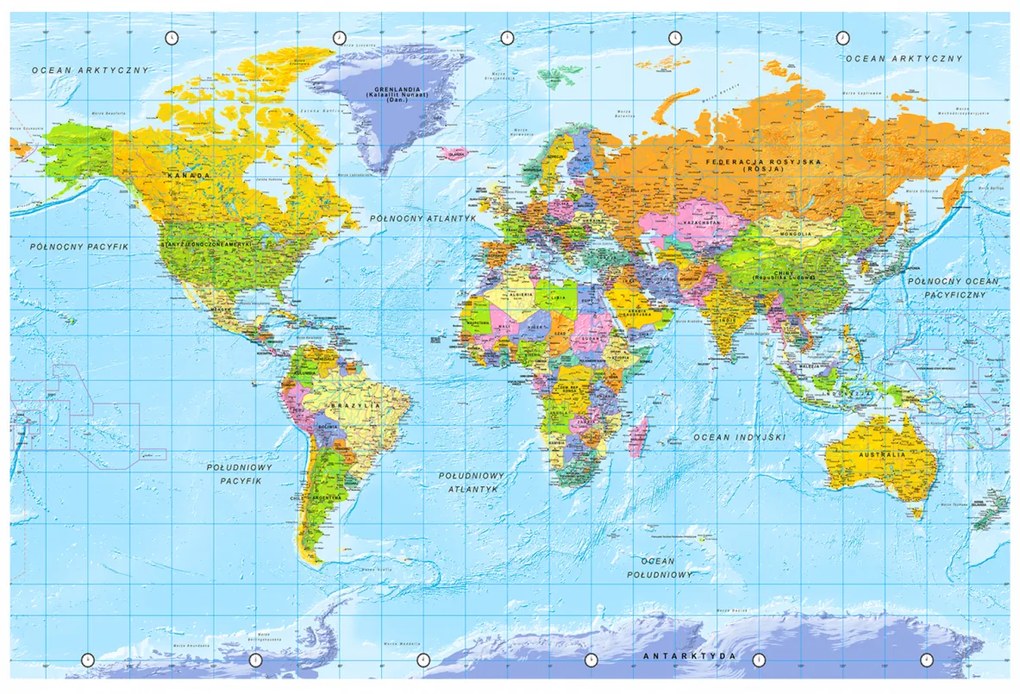 Mapa na korkové tabuli - pohled na svět (90x60 cm) - Murando DeLuxe