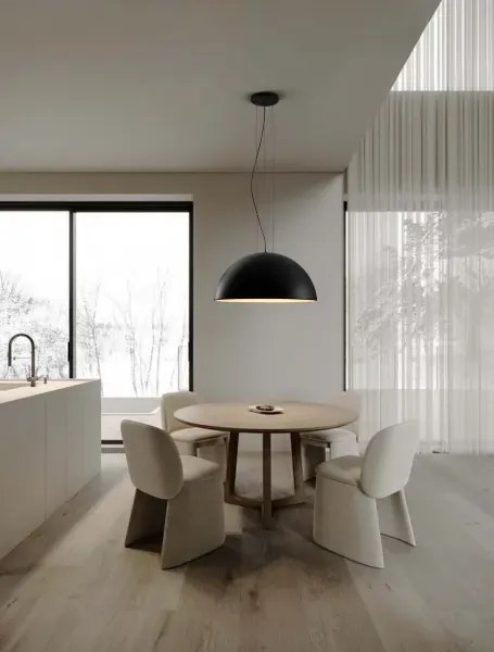Černo-bílé designové svítidlo Tholos