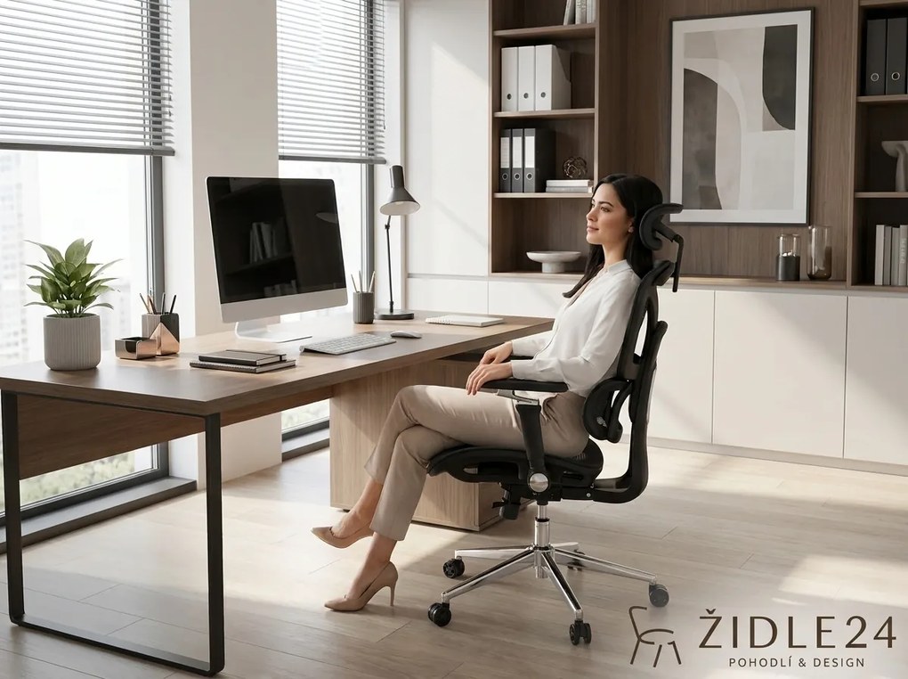 Ergonomická kancelářská židle EXECUTIVE - černá síťovina