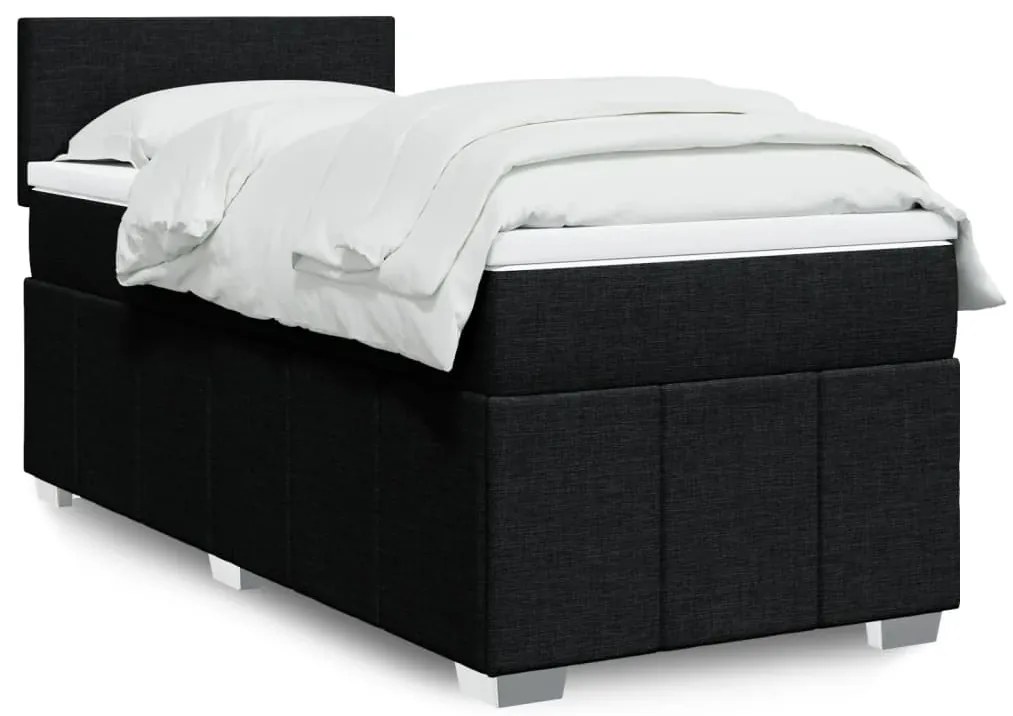Box spring postel s matrací černá 100 x 200 cm textil 3286974