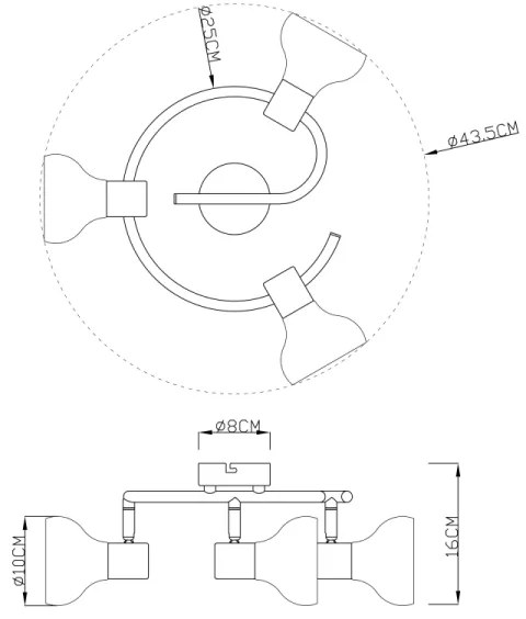 GLOBO 54921-3 - Bodové svítidlo LOTHAR 3xE14/40W/230V