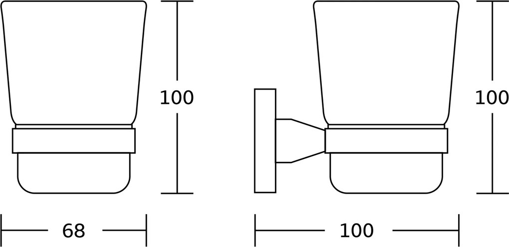 Aqualine, SAMBA sklenice, mléčné sklo, černá, SB204