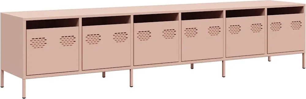 TV skříňka růžová 202 x 39 x 43,5 cm ocel válcovaná za studena 3307150
