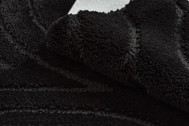 Sada koupelnových koberečků SUPREME WAVES vlny, černá