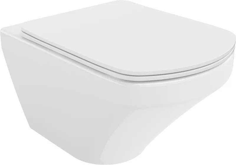 Mexen Vito WC mísa Rimless s pomalu sklopnou deskou slim, duroplast, bílý lesk - 30174000