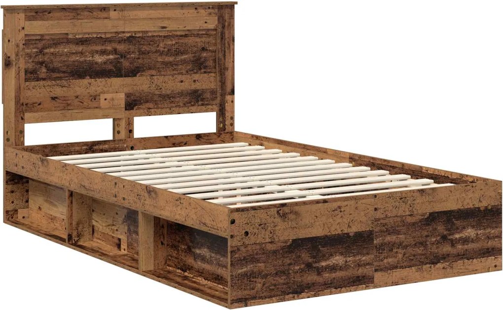 Rám postele Staré dřevo 120 x 200 cm Masivní borové dřevo 3410118