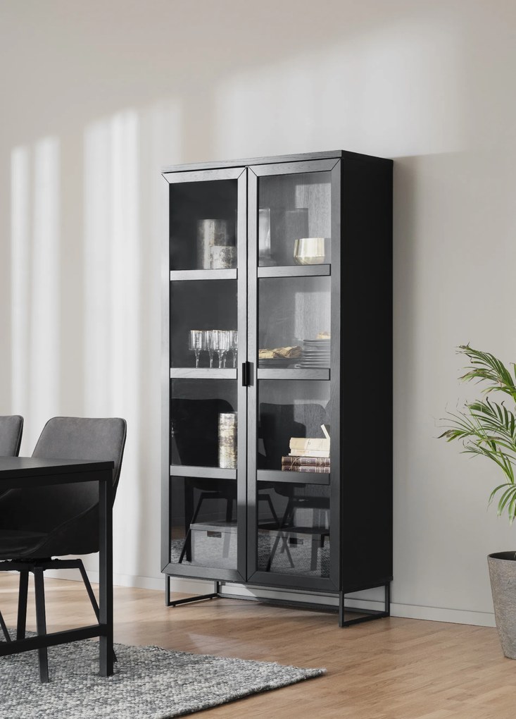 ROWICO Dřevěný kabinet EVERETT černý 195 cm 118788