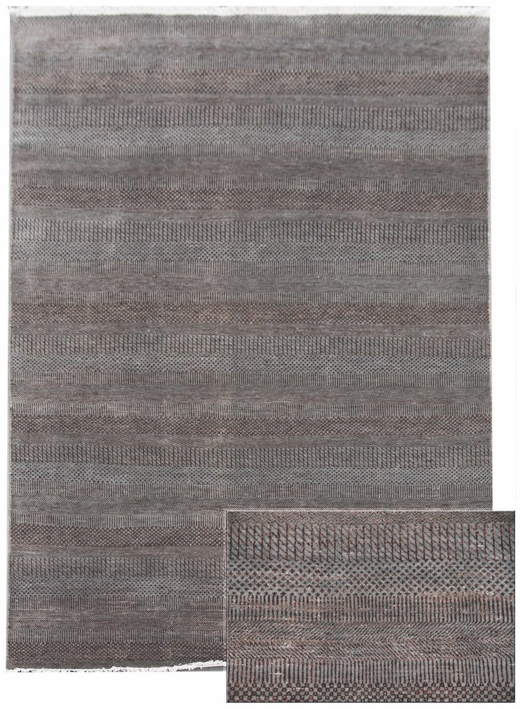 Diamond Carpets India, Ručně vázaný kusový koberec Diamond DC-MCN Light grey/brown, 245x305, hnědá, chodba / předsíň