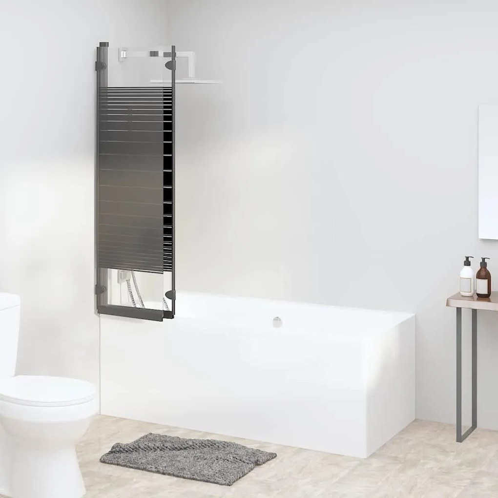 Skládací sprchová zástěna 3 panely 130 x 130 cm ESG černá 151864